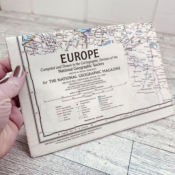 National Geographic | Other | 969 June Original Wall Map Of Europe ...